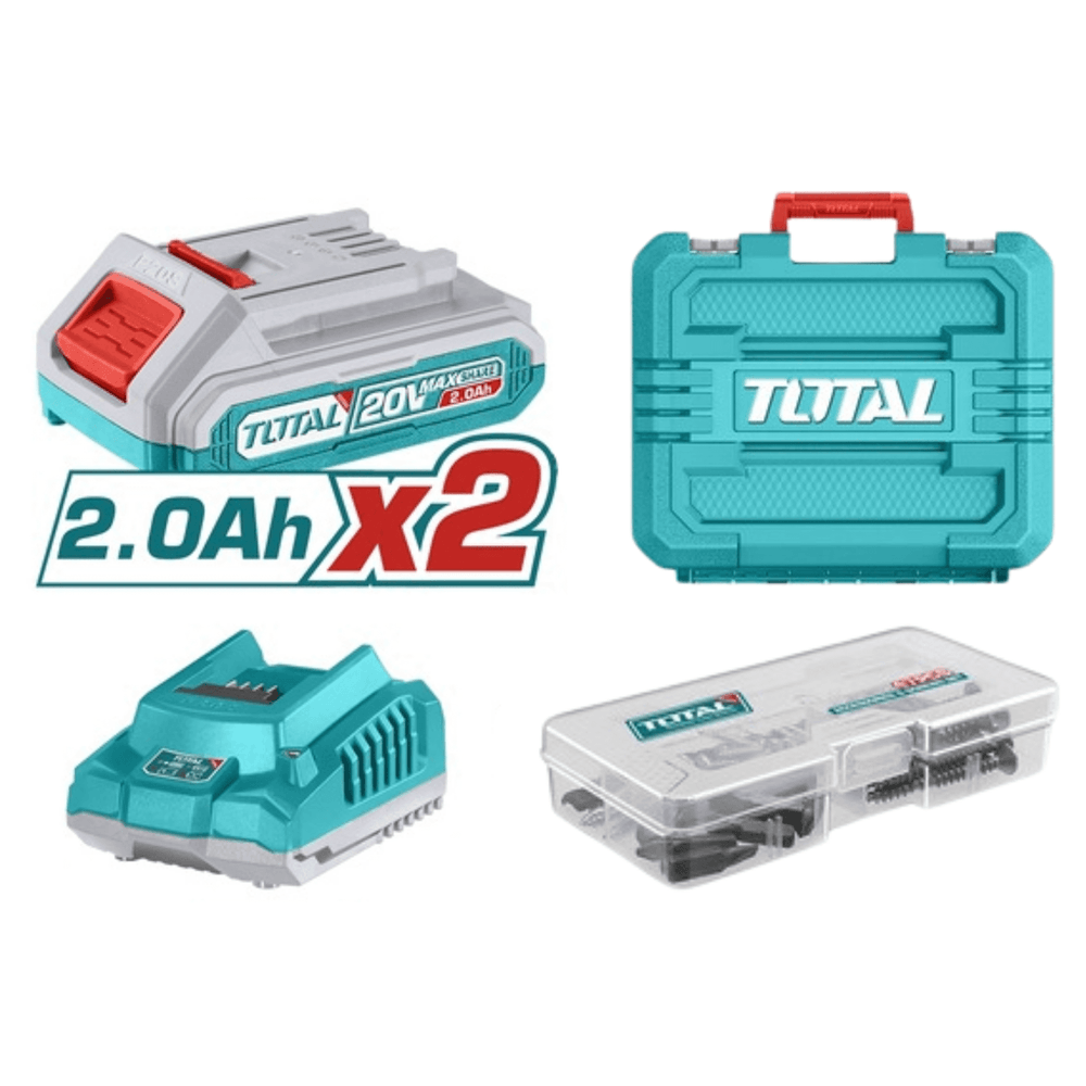 Taladro Atornillador Percutor Brushless Chuck Metálico 20V +2 Baterías ...