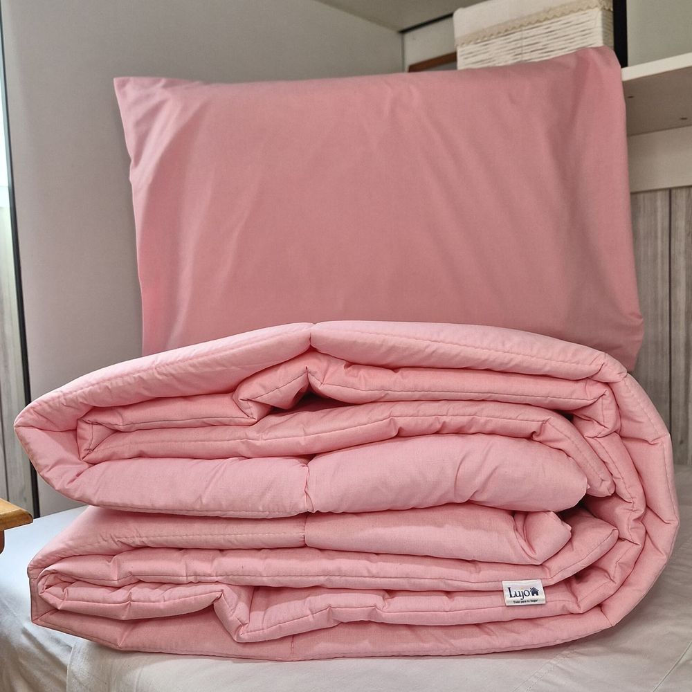 Edredón Basic Lujo Reversible 1 Plaza Color Entero Rosado - Promart