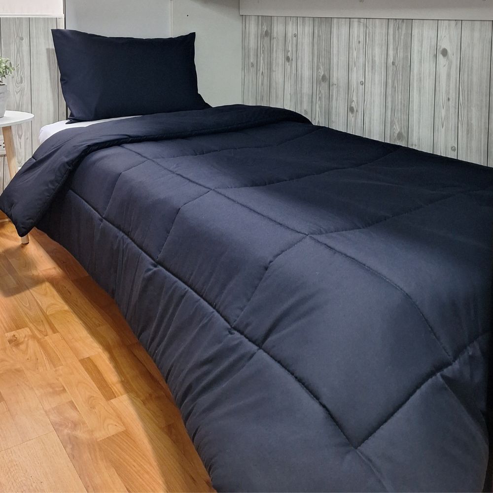 Edredón Basic Lujo Reversible King Color Entero Azul Marino - Promart