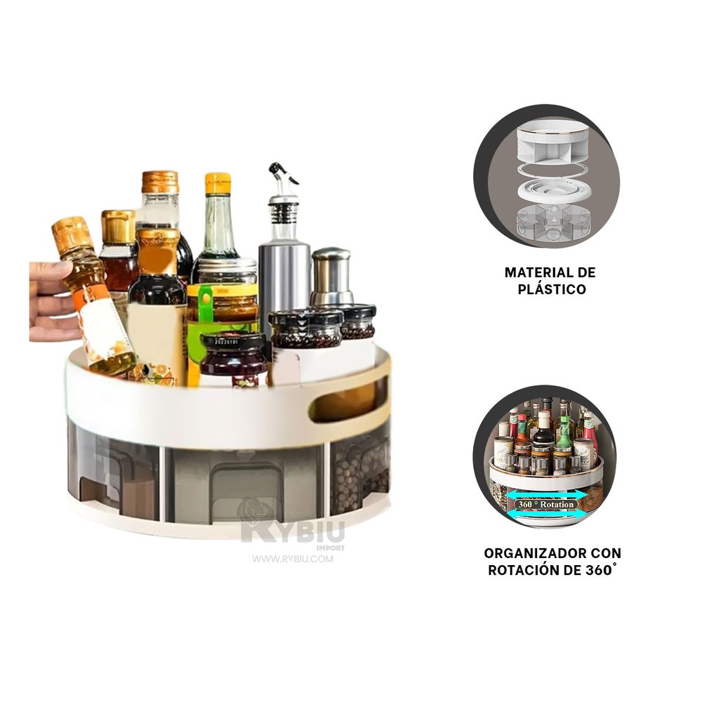 Base Giratoria 360° de 2 Niveles Esencial y Funcional Blanco - Promart