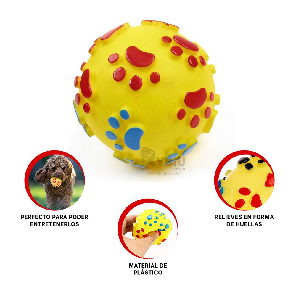 Balon de Perros para Jugar y Entretener en Talla M Amarillo - Promart