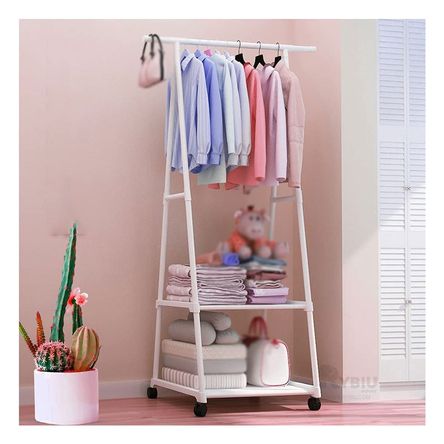Perchero Triangular con Ruedas Color Blanco - Promart