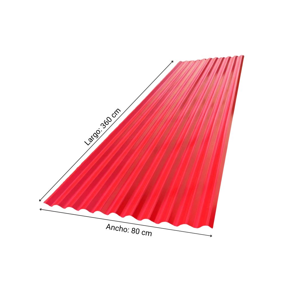 Techo calamina metálica Roja 0.22mm 3.60x0.80m Werken - Promart
