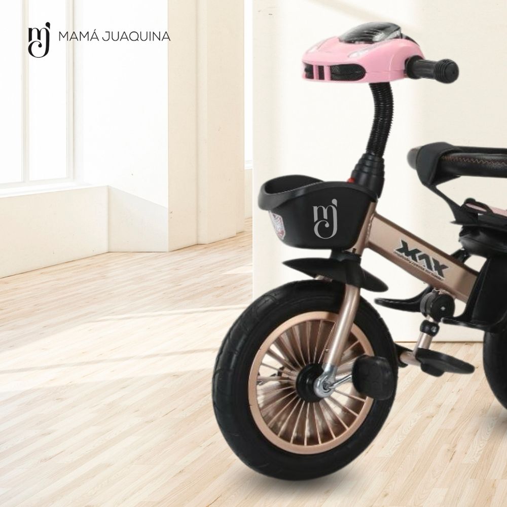 Triciclo Guiador Giratorio Max Steel Usb Bluetooth Rosado - Promart