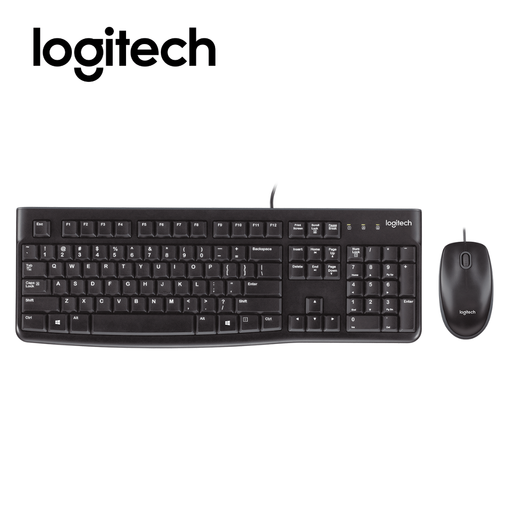 COMBO DE TECLADO Y MOUSE LOGITECH CON CABLE MK120 - Promart