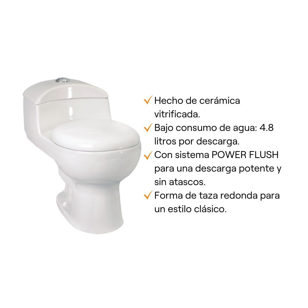 Inodoro One piece Balanz Blanco PD AS SD Trebol - Promart