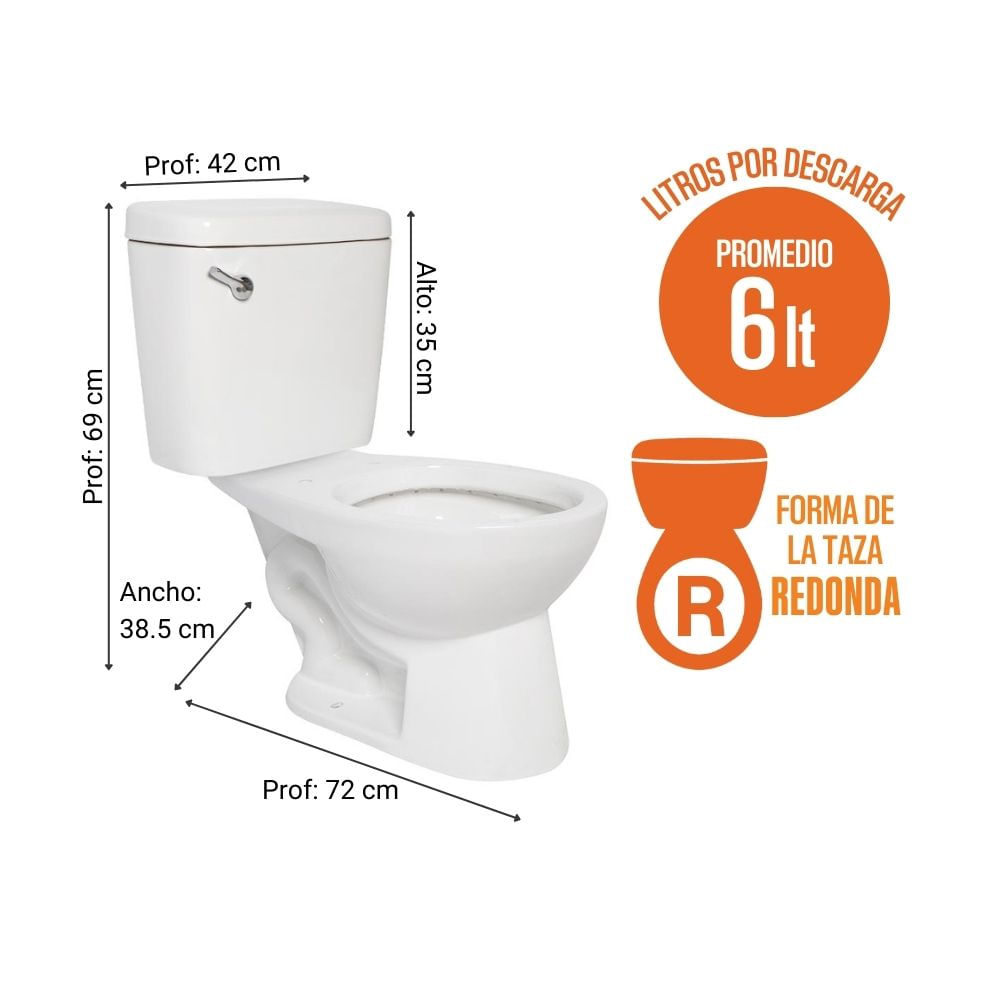COMBO Tanque para inodoro + Taza Omega Blanco + Vanitorio Viena 60cm ...