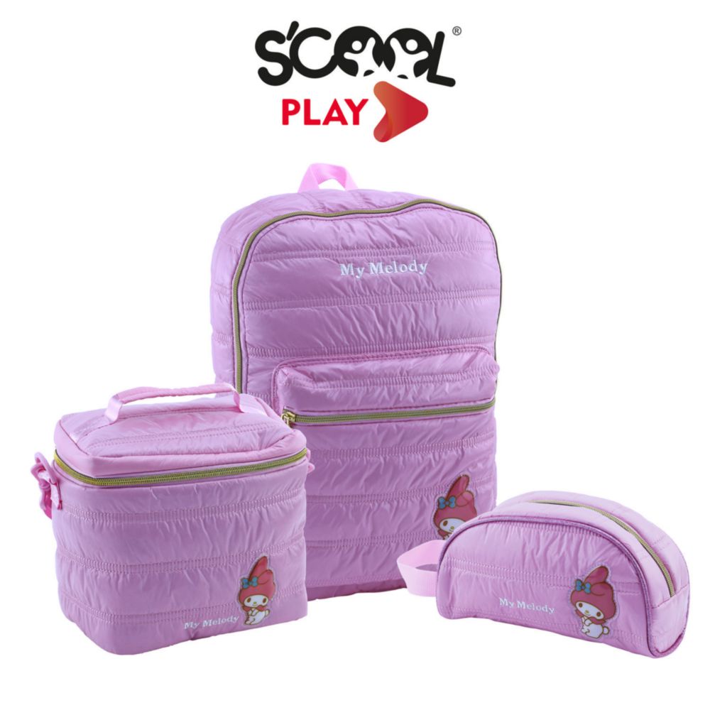 Set My Melody Mochila + Lonchera + Cartuchera Escolar Play Scool - Promart