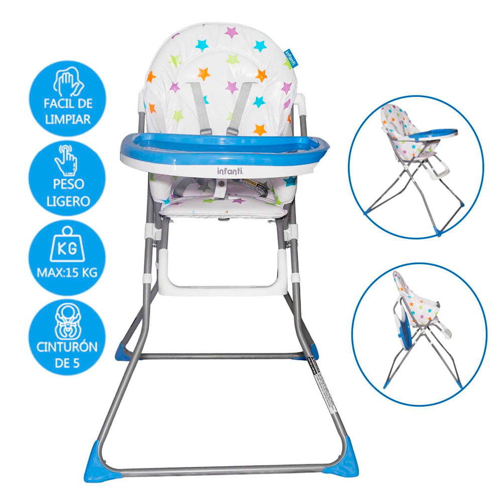 Silla de comer Bandeja Plegable INFANTI CANDY Azul - Promart