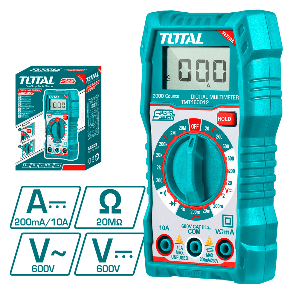 Combo Multímetro Digital + Cautín 60w Total TMT460012-TET1606 - Promart