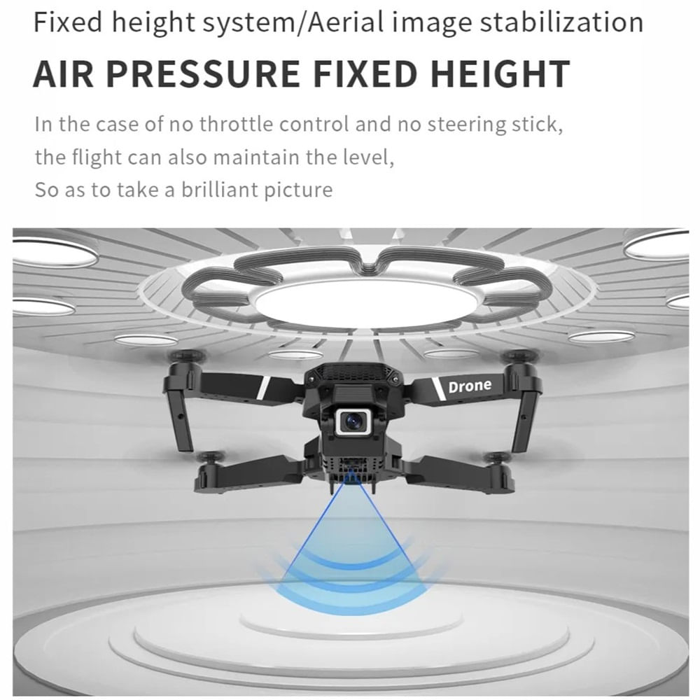 Dron Profesional E88 4K Dual Cámara WiFi HD RC Video Plegable SONGLINSL E88 4K - Promart