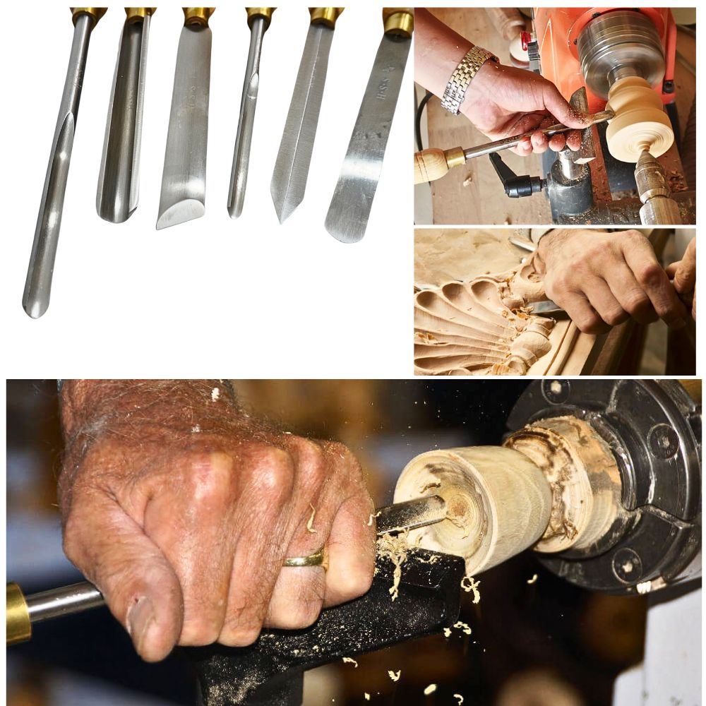 Formón Gubias para tornear tallar madera 6 piezas acero HSS - Promart