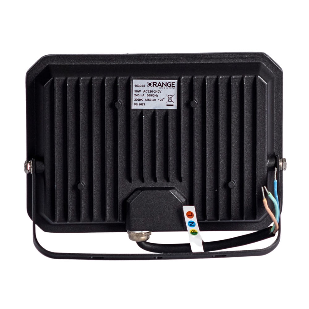 Reflector LED Orange 50w Negro Luz Cálida - Promart