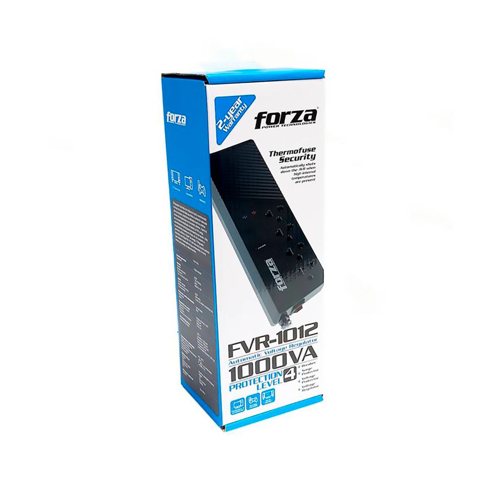 Estabilizador Fvr 1012 Forza 4 Salidas 1000va 500w Negro 200 Jules ...