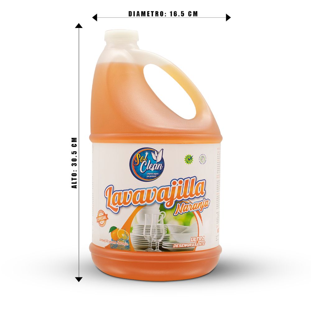 Lavavajilla Liquido Sol Clean 4 Lt Aroma Naranja - Promart