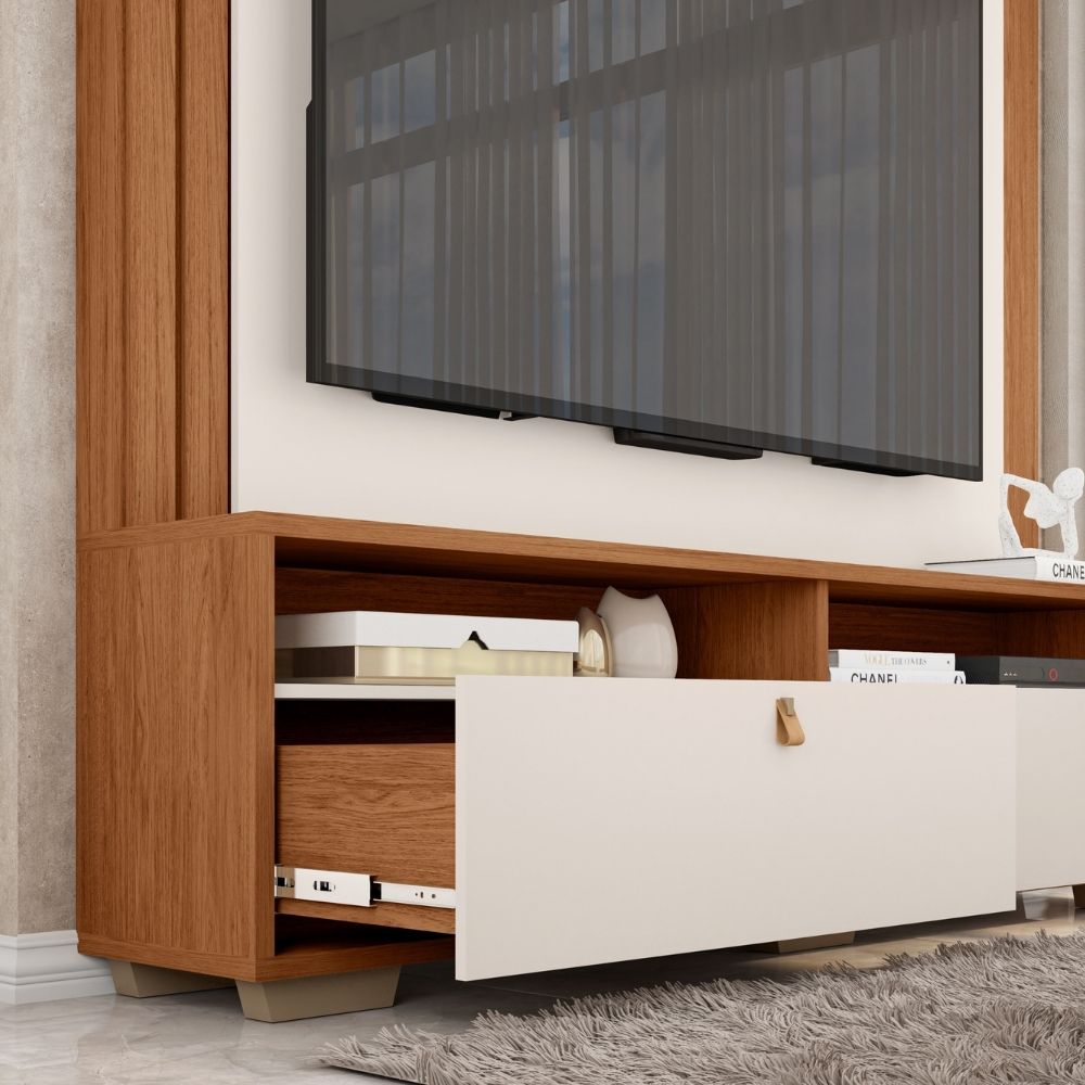 Centro de Entretenimiento 70" Bari MDP Maple/Beige Caemmun - Promart