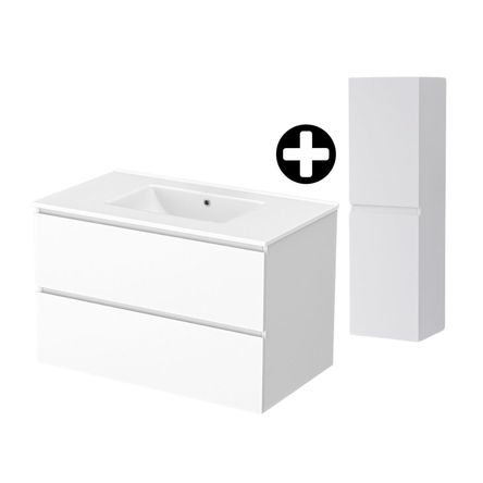 COMBO Vanitorio Milan 80cm Blanco Orange + Mueble lateral Milan 30cm ...