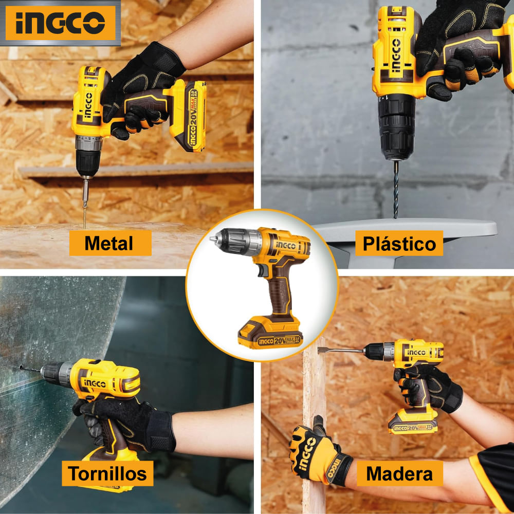 Taladro Atornillador Inalámbrico Ingco 20V + 2 | Promart.pe - Promart
