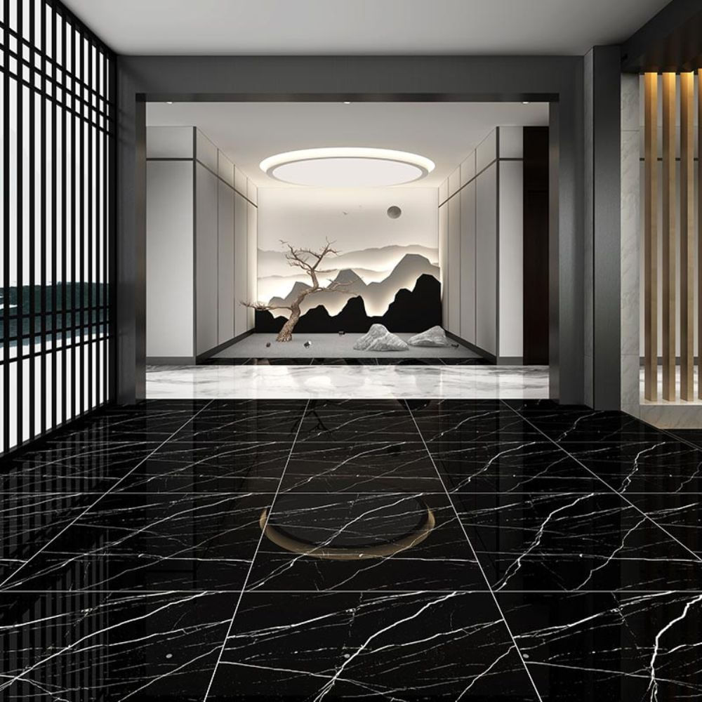 Piso Gress Marmolizado Negro 60x60cm 1.44m2 Orange - Promart