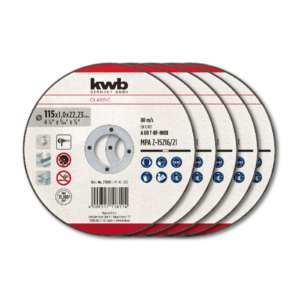 Disco Corte Metal 115x1,0mm x 5u KWB - Promart