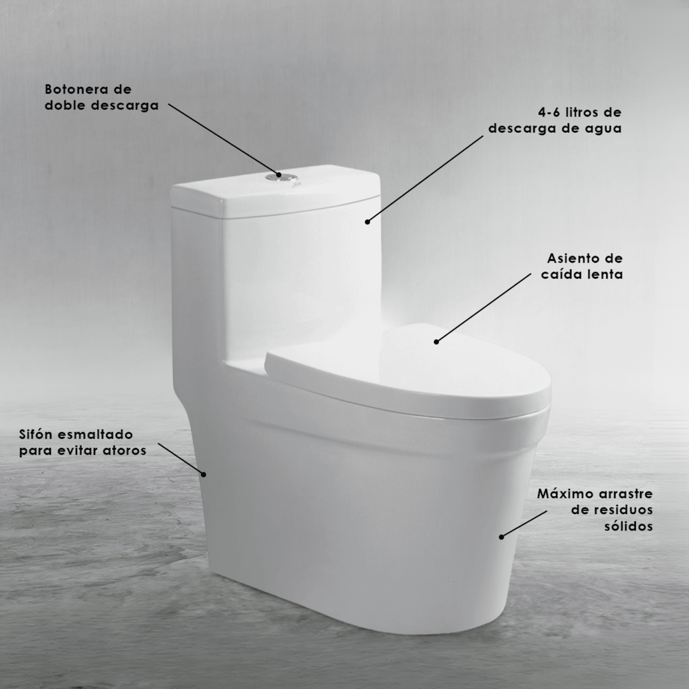 Inodoro One Piece 4 L - Sólido 6 L Blanco Doble Pulsador | Promart.pe ...