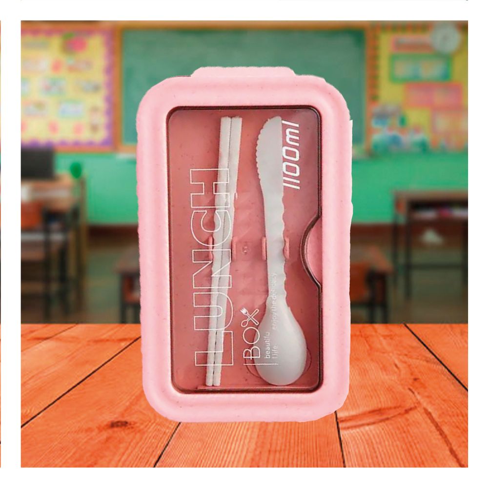 Taper Lunch Box con Cubiertos en Tono Rosado - Promart