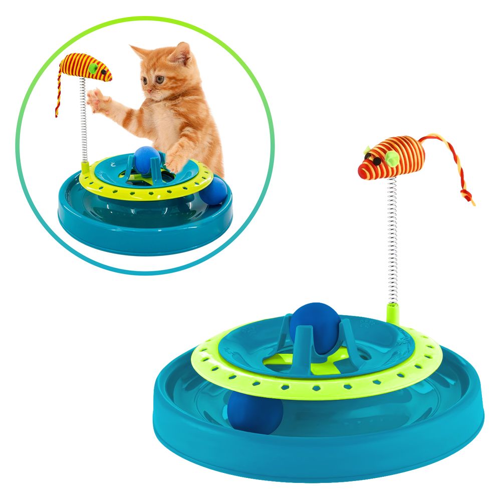 Juguete para Gato Interactivo Raton Rascador Azul - Promart