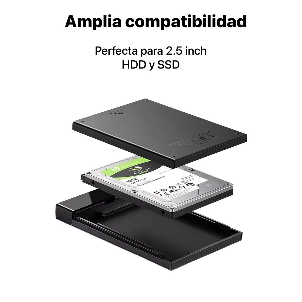 Case para SSD y HDD externo 2.5", UGREEN, USB C 3,1 Gen 2 con UASP ...