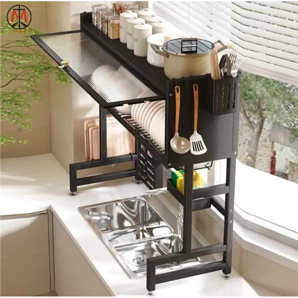 Escurridor de Platos de Acero Inoxidable de Fregadero Cocina con Tapa ...