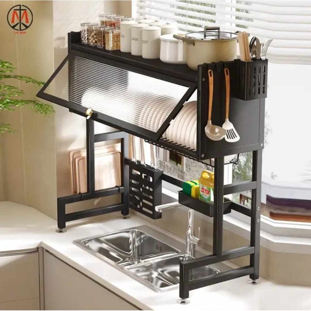 Escurridor de Platos de Acero Inoxidable de Fregadero Cocina con Tapa ...