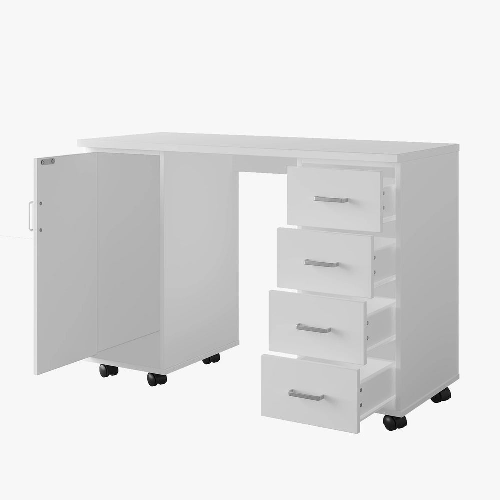 Escritorio con Ruedas Merlin Blanco R&R MUEBLES - Promart