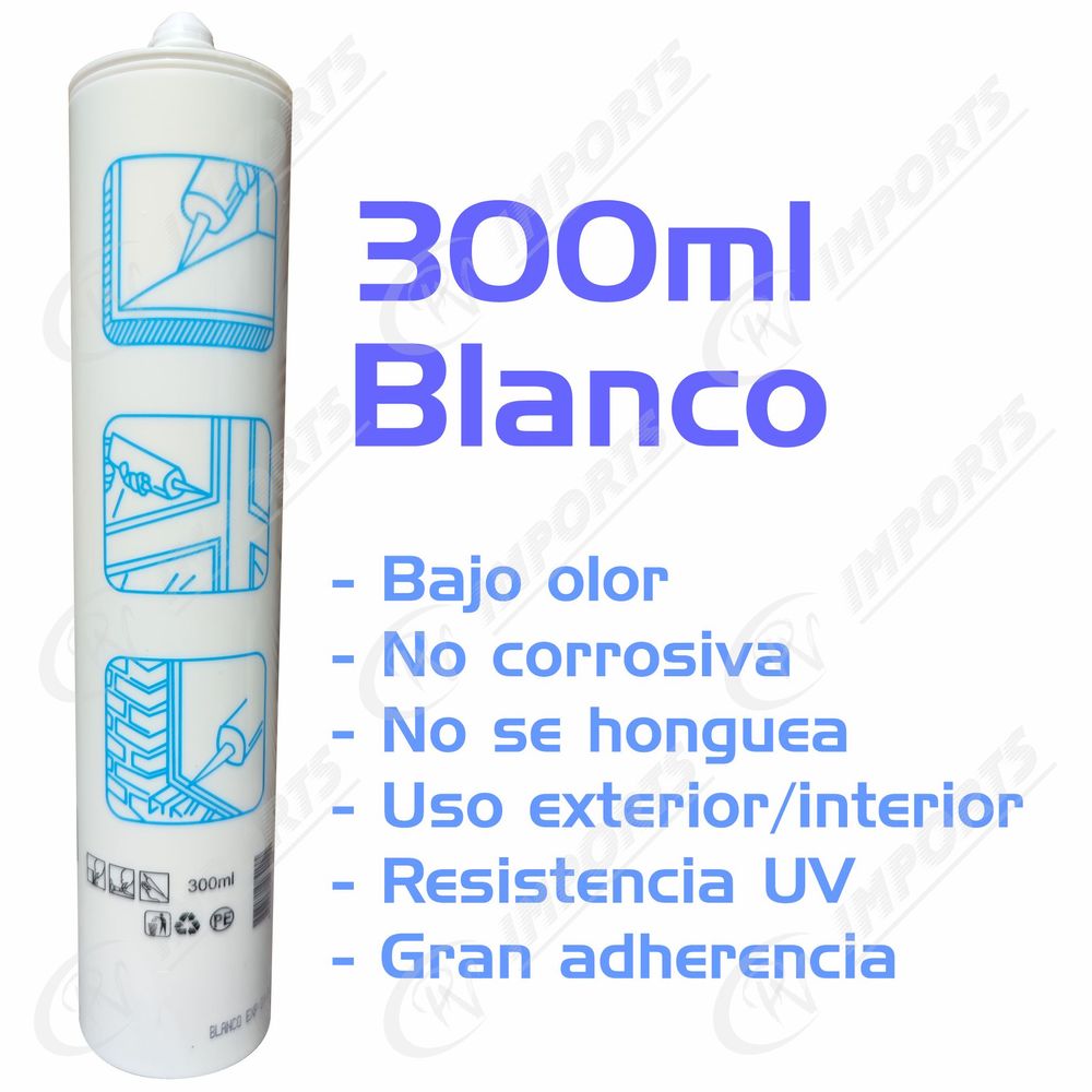 Silicona Neutra 300ml Exterior Aluminio Vidrios Juntas Antihongos PVC ...