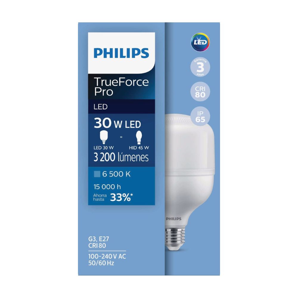 Foco LED Philips TrueForce Core HB E27 30W Luz Fría x 2u - Promart