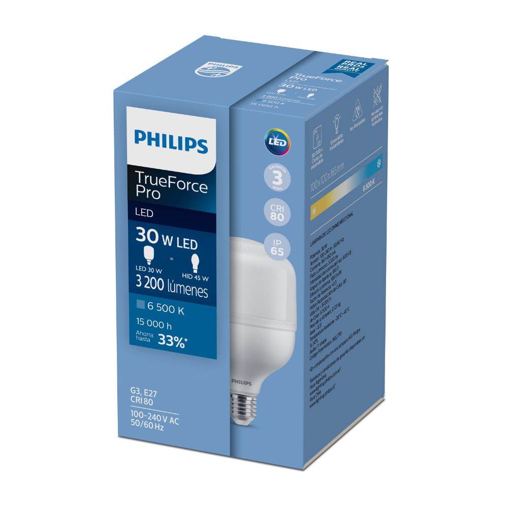 Foco LED Philips TrueForce Core HB E27 30W Luz Fría x 2u - Promart