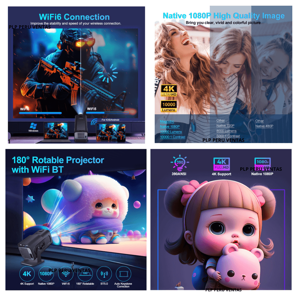 Proyector HY320 Smart 4K Android11 Wifi6 Bluetooth 2024 | Promart.pe - Promart