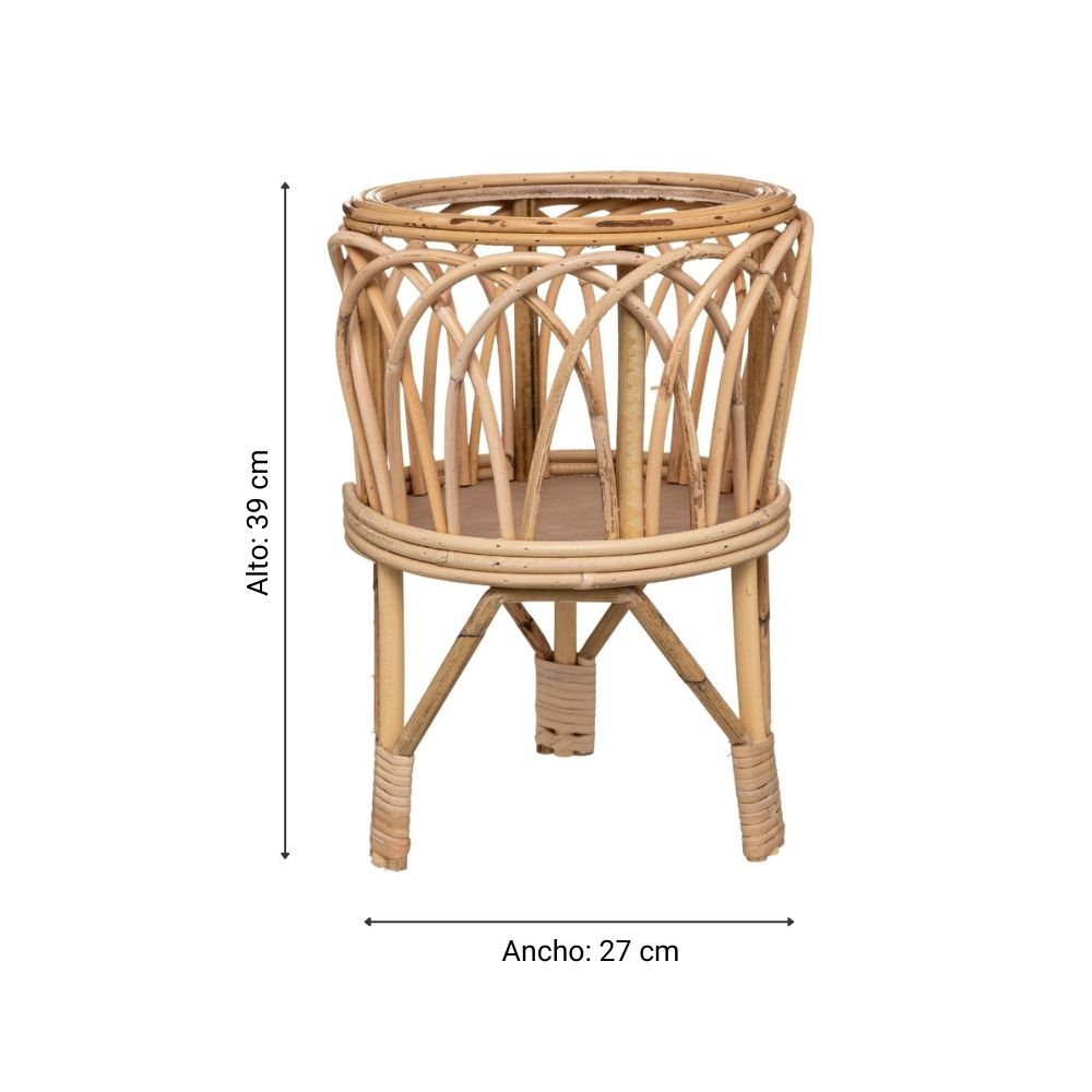Porta Maceta de Pie Ratán Natural 27x39cm Atmosphera - Promart