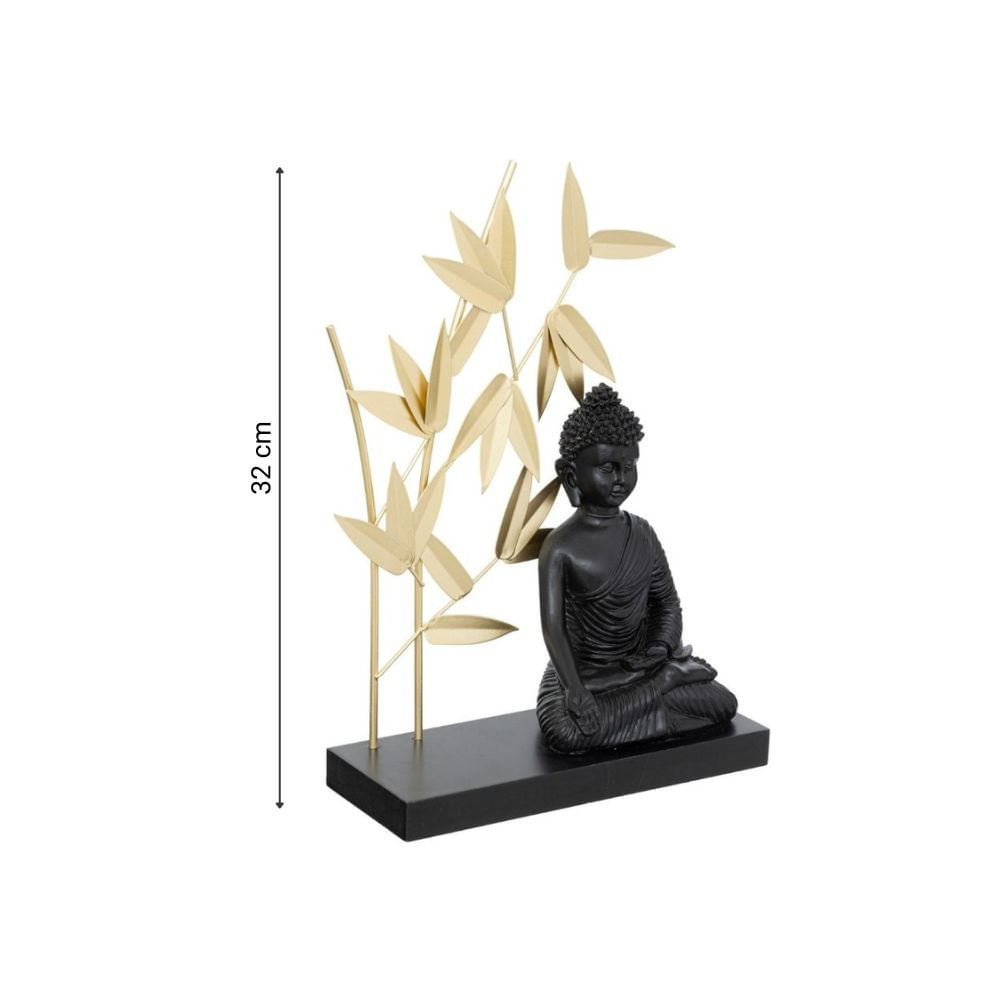 Adorno de Terraza Decoración Buda Resina Negra 32cm Atmosphera - Promart