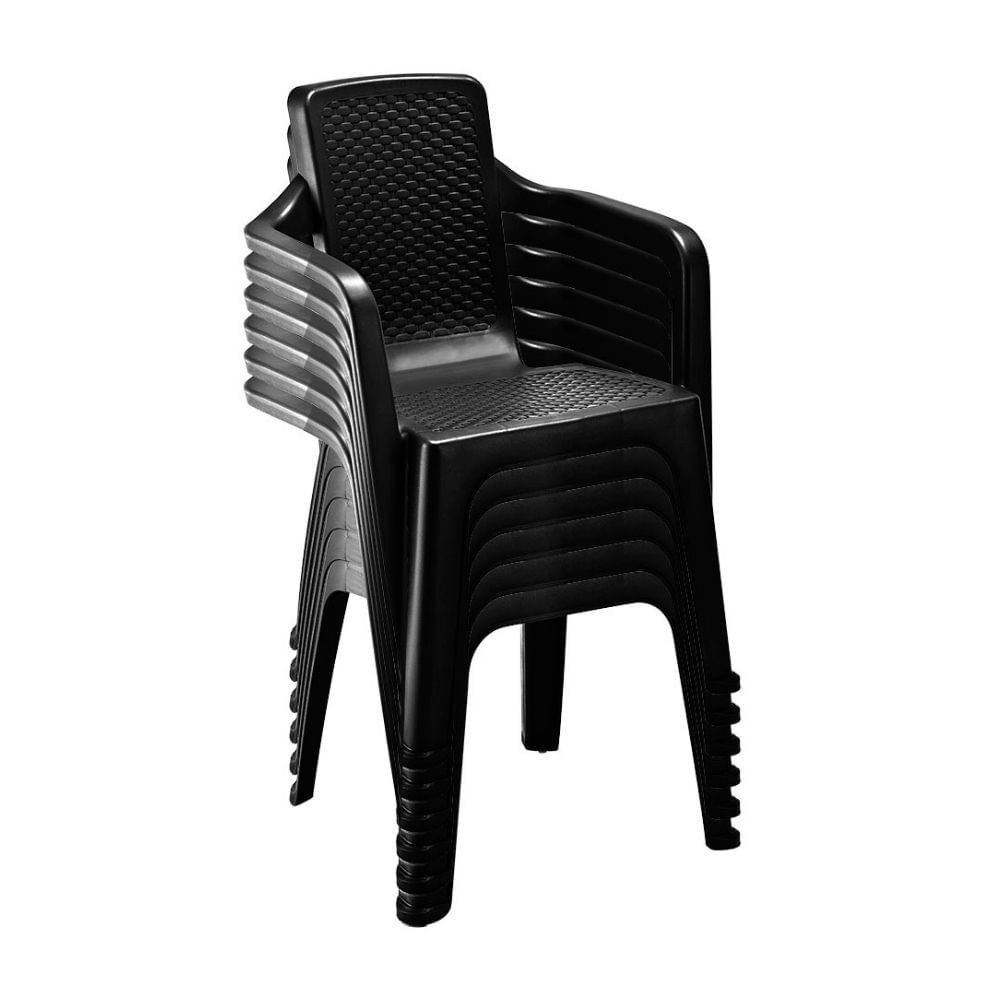 Silla de Terraza Eterna con brazos Negro Rimax - Promart