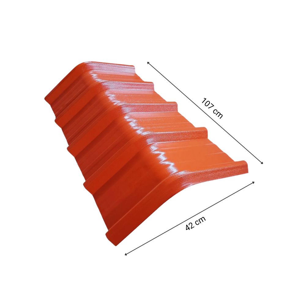 Cumbrera UPVC Trapezoidal Rojoteja 1.8mm 1.07x0.6m - Promart