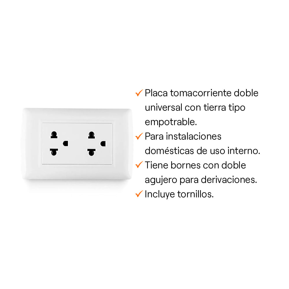 Tomacorriente Doble Univ. Basic Packx4 Orange - Promart