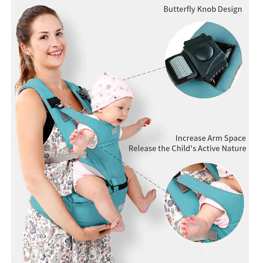 Canguro para Bebé Ergonómico Corazón 3 en 1 Verde Agua - Promart