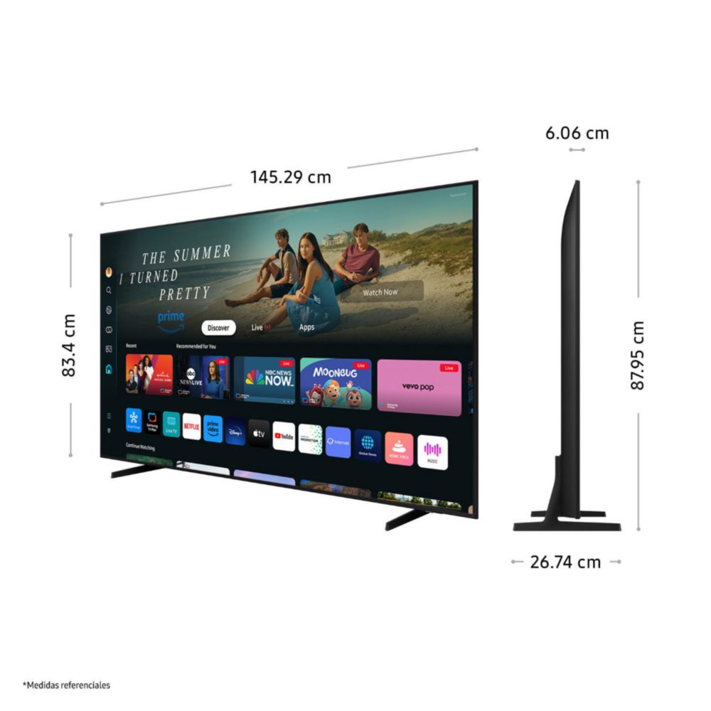 Televisor Samsung UN65DU7000GXPE 65'' Crystal UHD DU7000 4K Tizen OS Smart TV (2024) - Promart