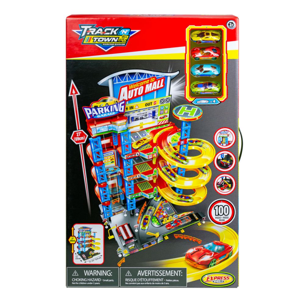 Pista Express Wheels Track And Town Garage 100 Piezas - Promart