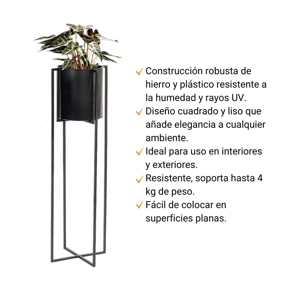 Macetero alto cuadrado grande Orange - Promart