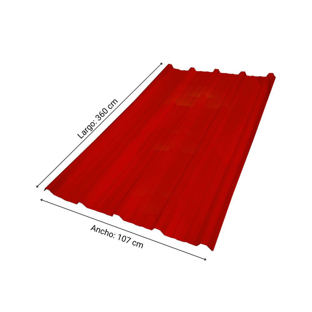 Techo Termoacústico Rojo 1.5mm 3.60x1.07m Werken - Promart