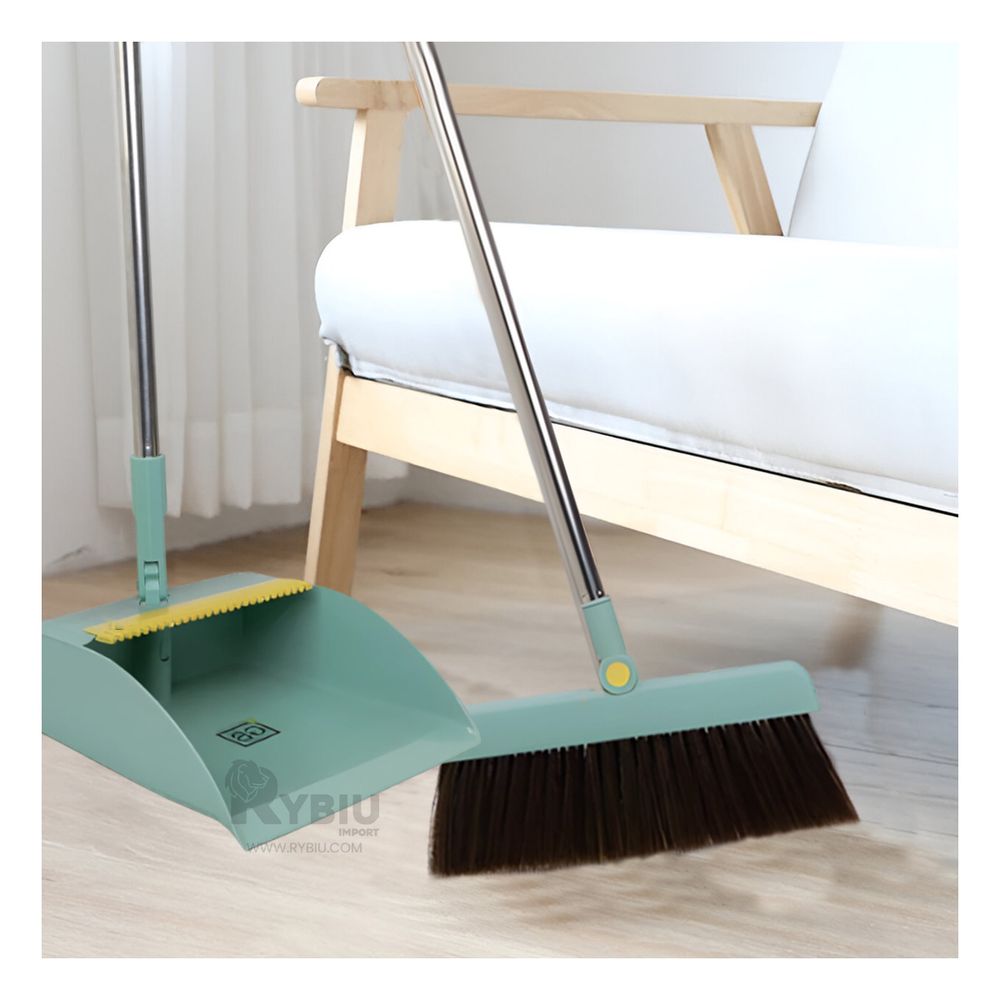 Escoba Familiar Moderno con Recogedor de Color Verde - Promart