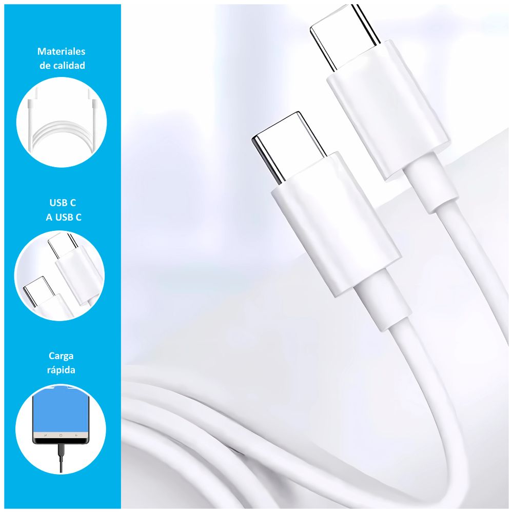 Cable carga rápida con entrada USB-C de 1m | Promart.pe - Promart