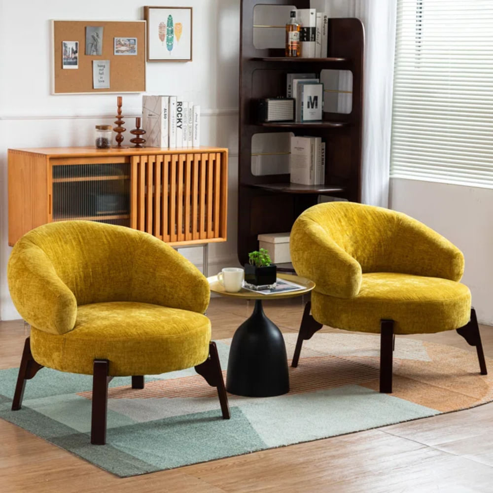 Butaca Moderna Carvallo color Amarillo TU MESITA - Promart