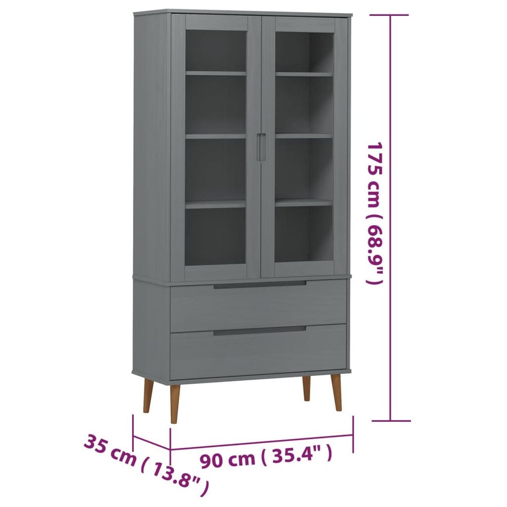 Vitrina Moderna Yerson color Gris 2 puertas 2 cajones TU MESITA - Promart