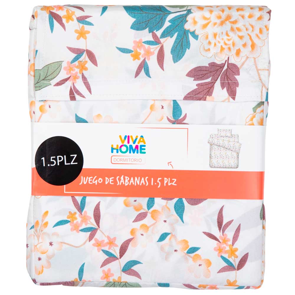 Sábana VIVA HOME Print Romantica Diseño2 1.5 Plazas - Promart